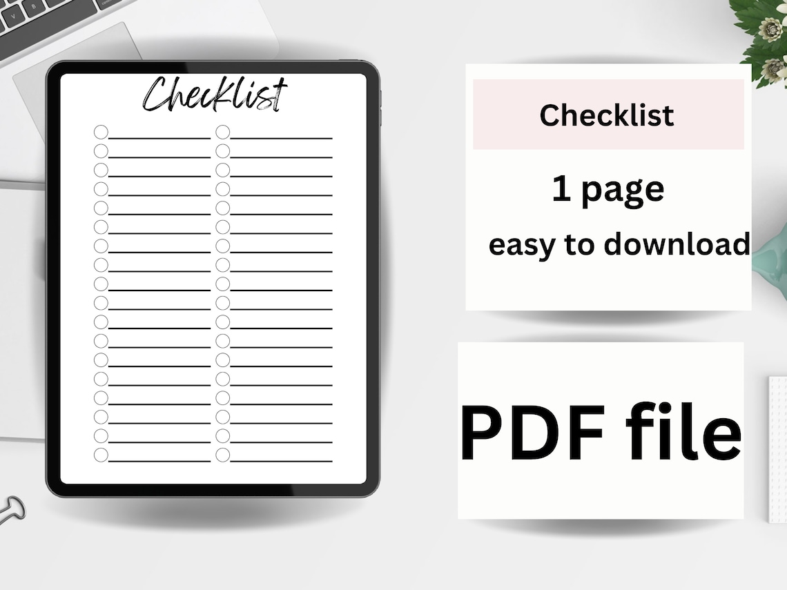 Daily Checklist| Minimalist Checklist,checklist,printable Checklist ...