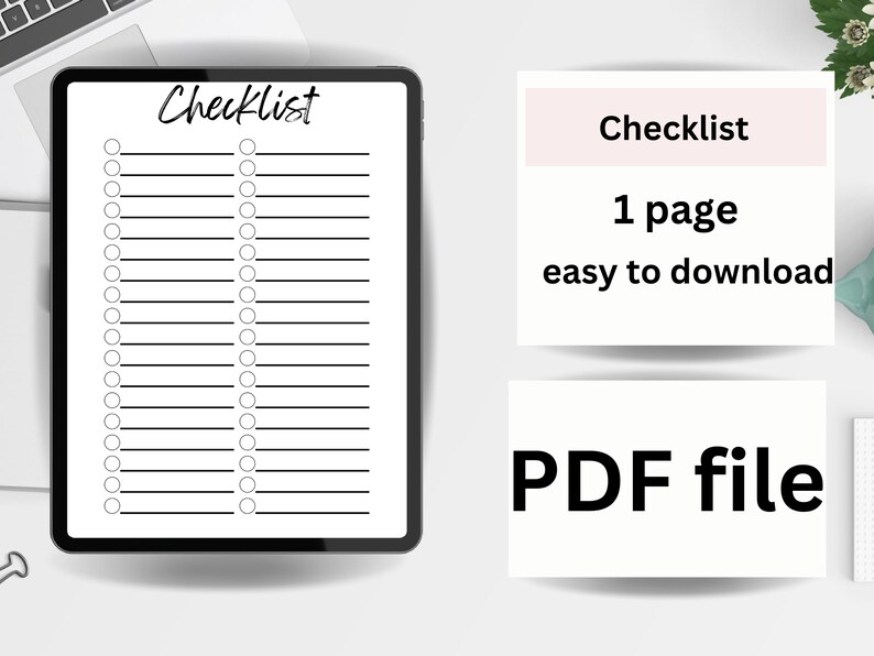 Daily Checklist| Minimalist Checklist,checklist,printable Checklist ...