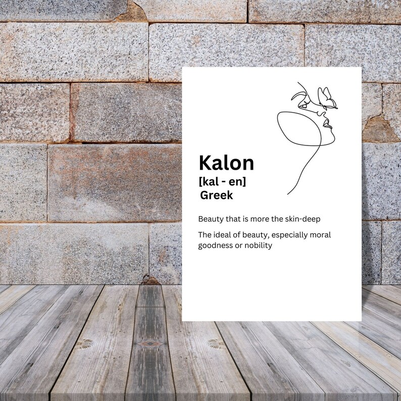 Kalon Greek Definition Print - Etsy
