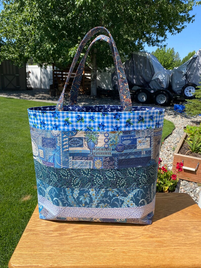 Blueberry Bliss Quilted Market Bag - Etsy