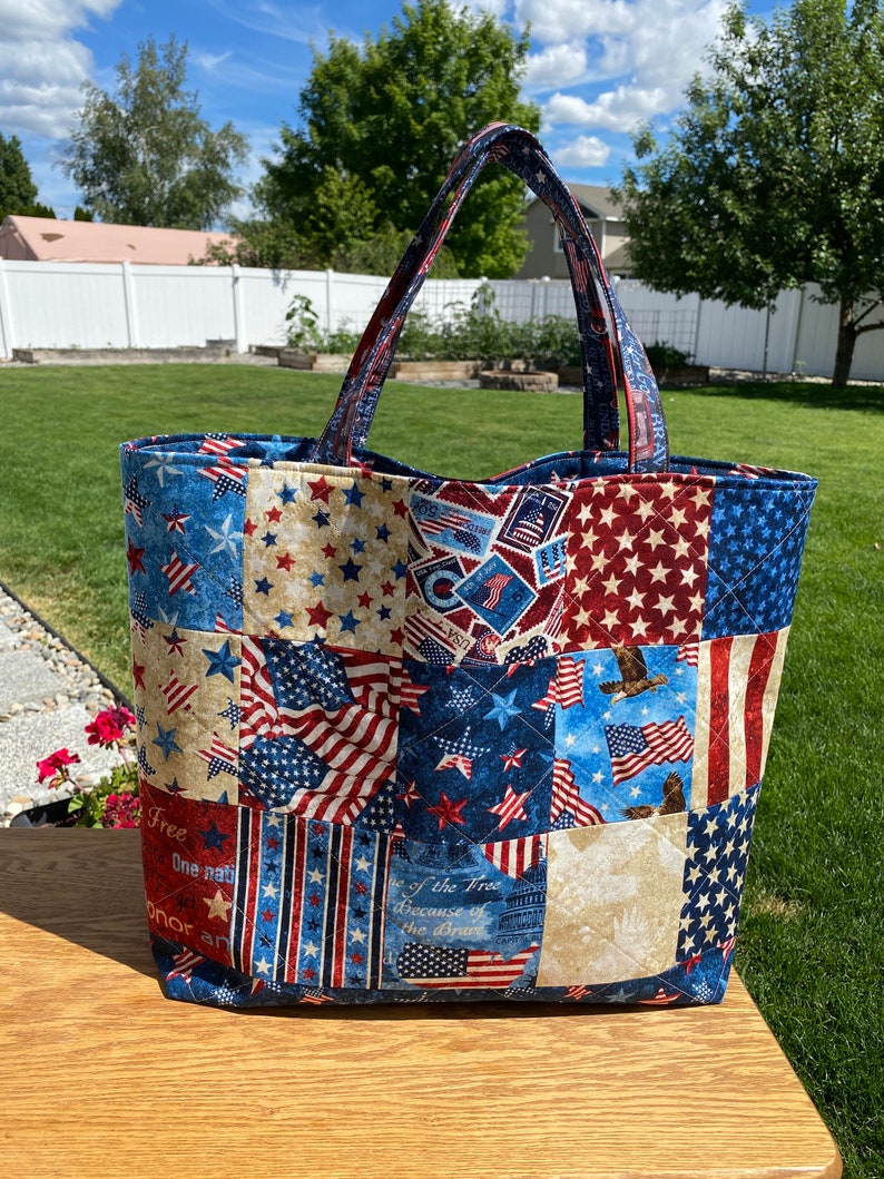 Patriotic Quilted Market Bag - Etsy