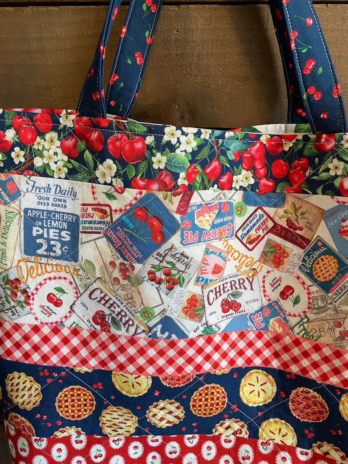 Cherry Pie Quilted Market Bag - Etsy