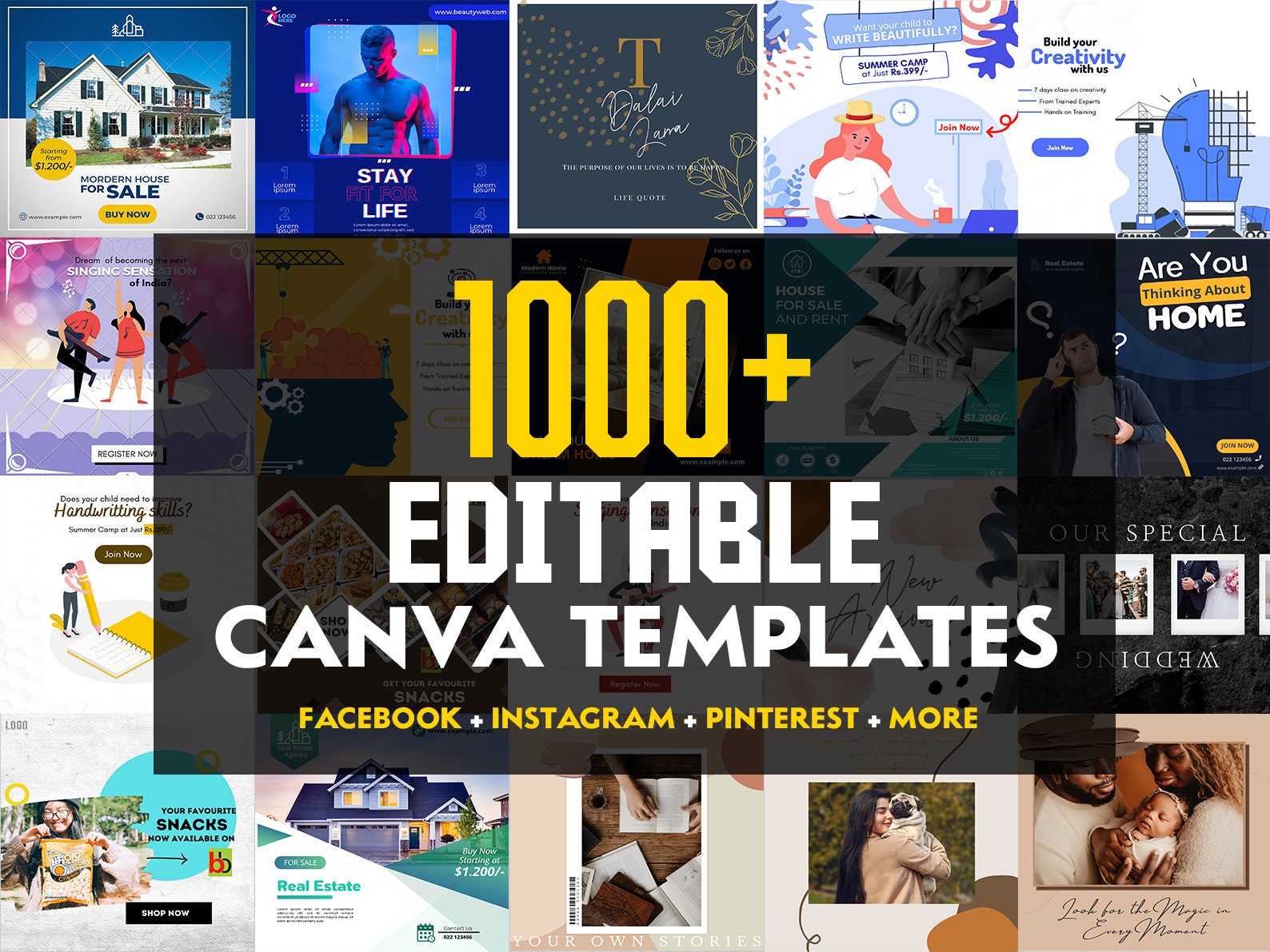 ULTIMATE 1000+ Editable Canva Templates - Etsy
