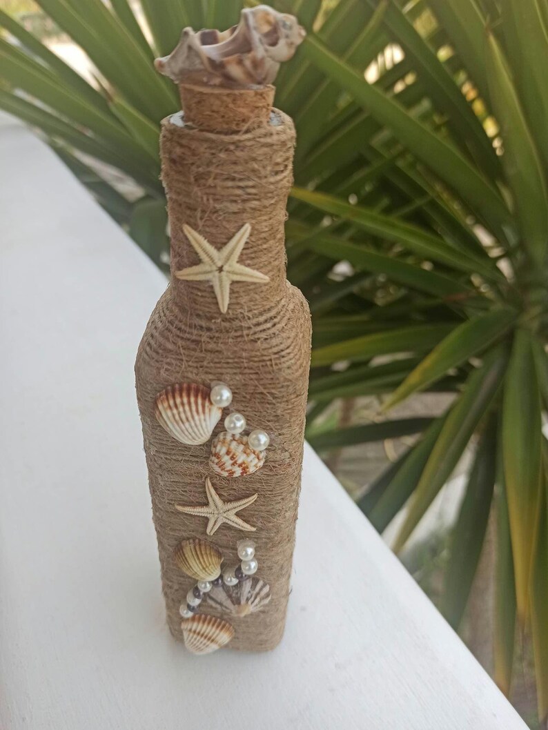 Beach Bottle, Shell Bottle, Shell Decorations, Beach Decor - Etsy