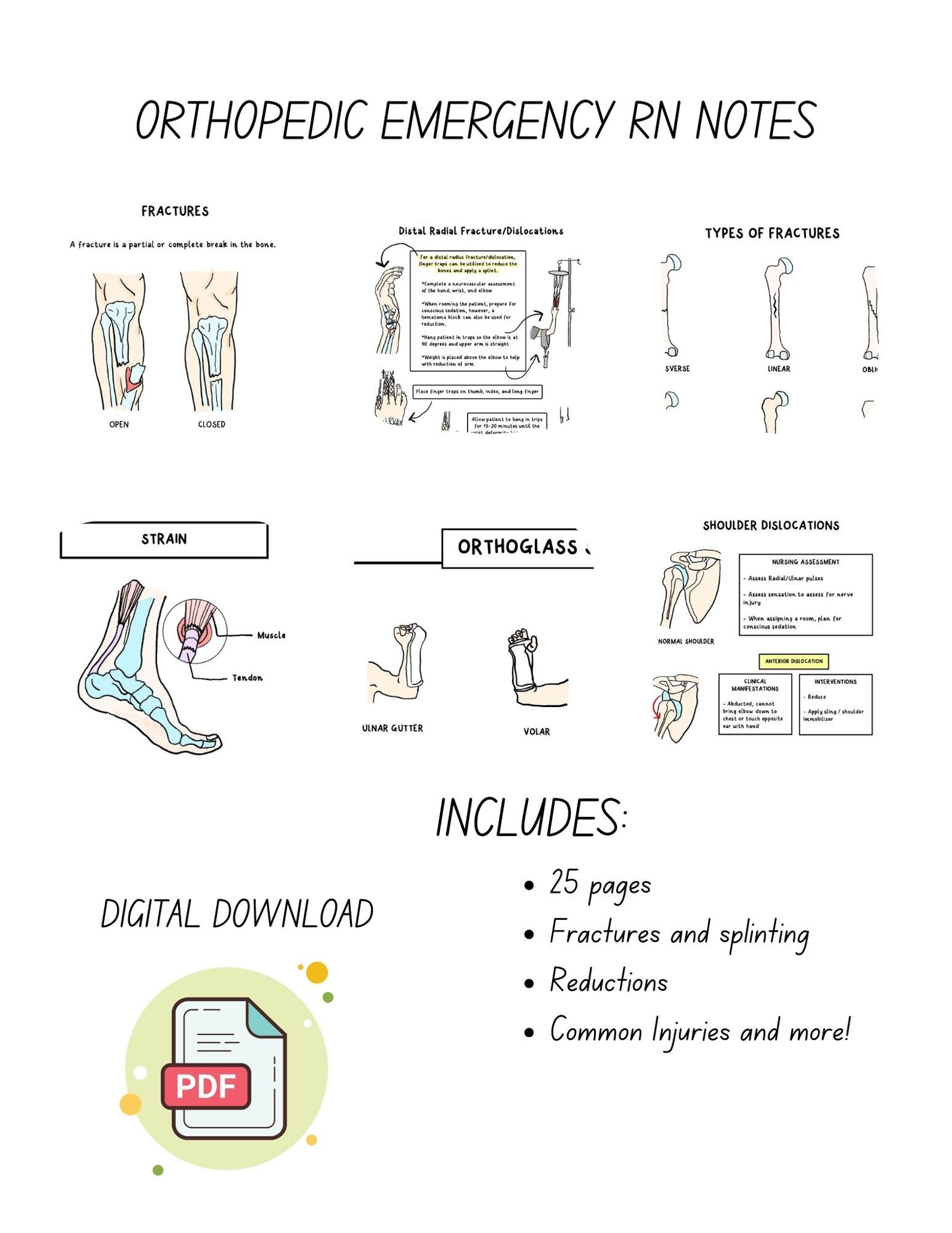 Orthopedic Injuries Emergency Nursing Notes, Notes for the Emergency ...