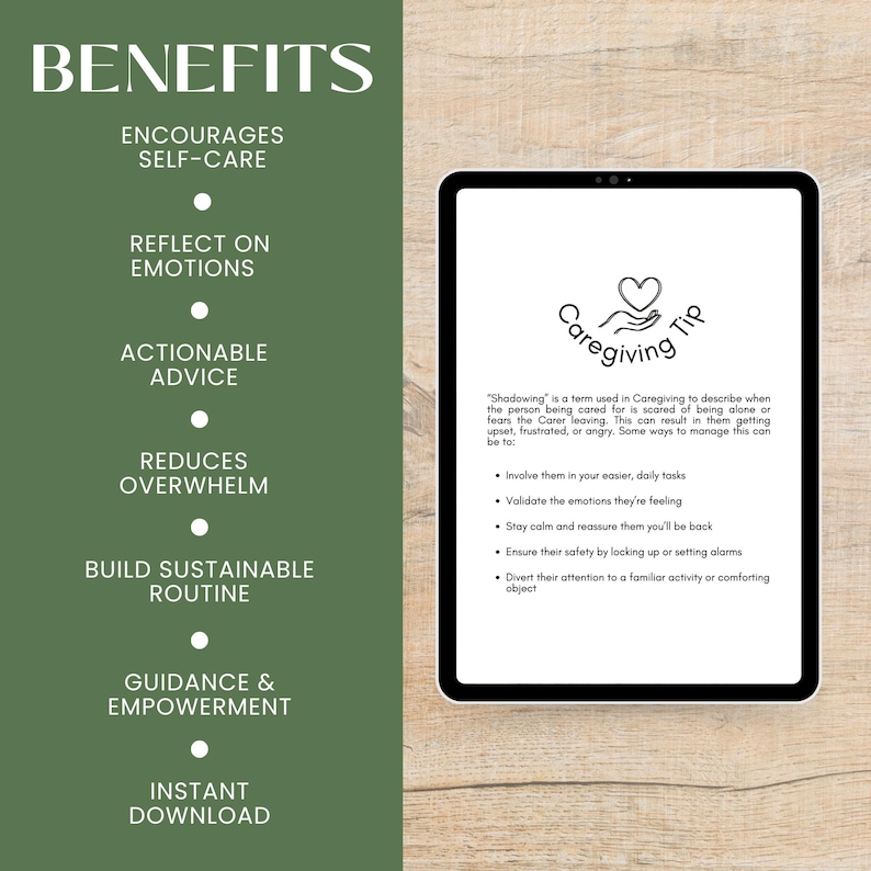Printable Caregiver Journal & Weekly Planner: Self-care (digital ...
