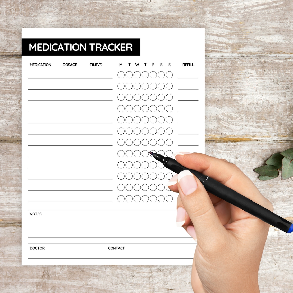 Printable Medication Tracker Sheet | US Letterhead & A4 | Health ...