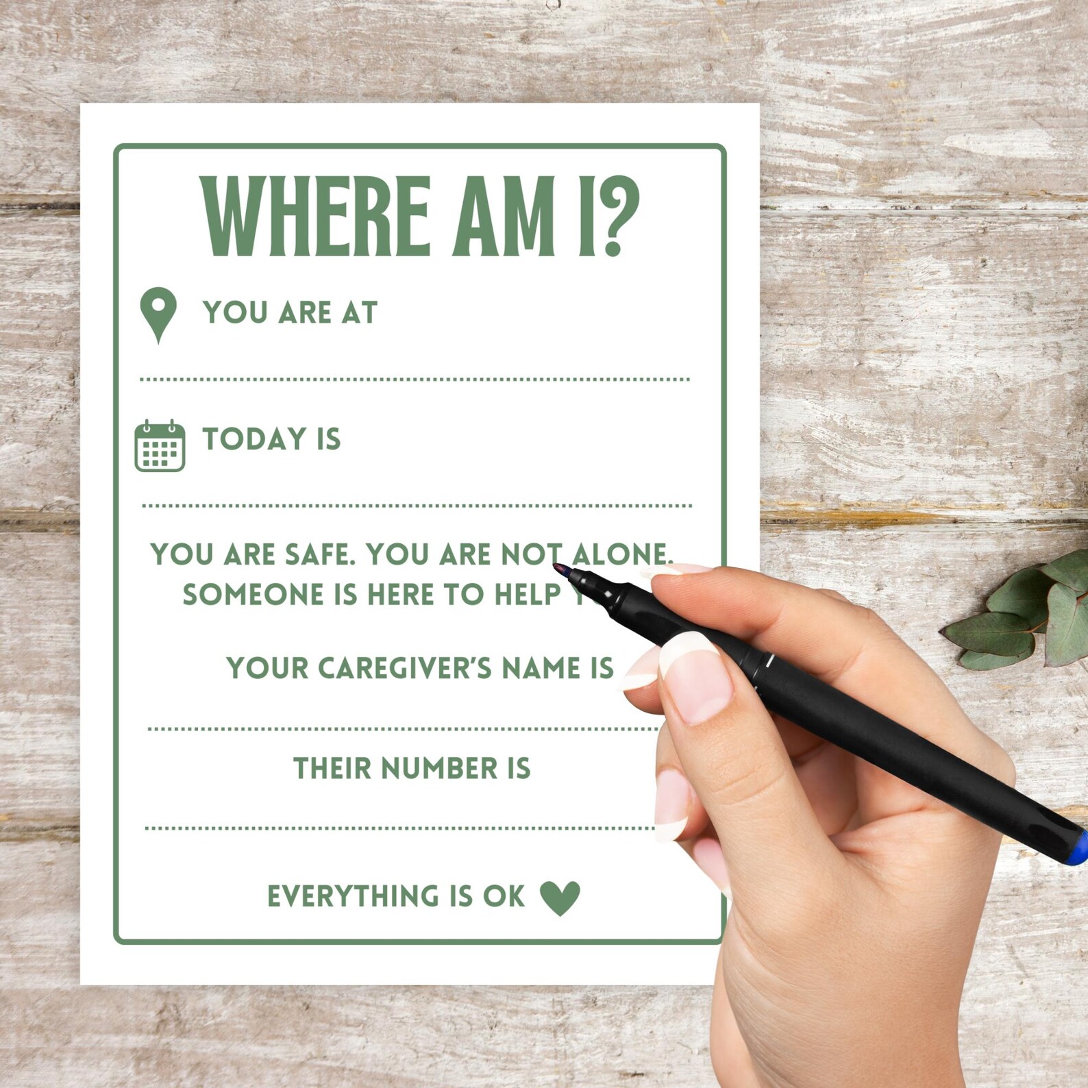 Dementia 'where Am I' Sign: Printable Alzheimer's Care Poster (PDF) - Etsy