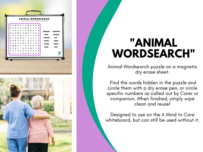 Magnetic Animal Wordsearch Activity Dry-erase Sheet | Game Therapy ...