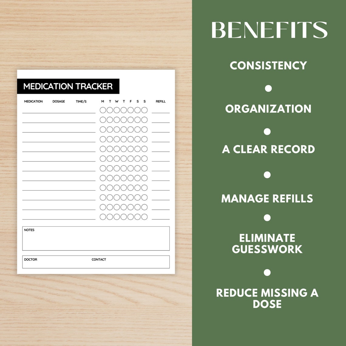 Printable Medication Tracker Sheet | US Letterhead & A4 | Health ...