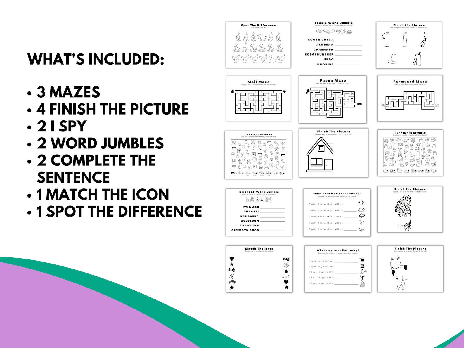 Printable Activity Sheets Alzheimer's & Dementia Care Senior Games and ...