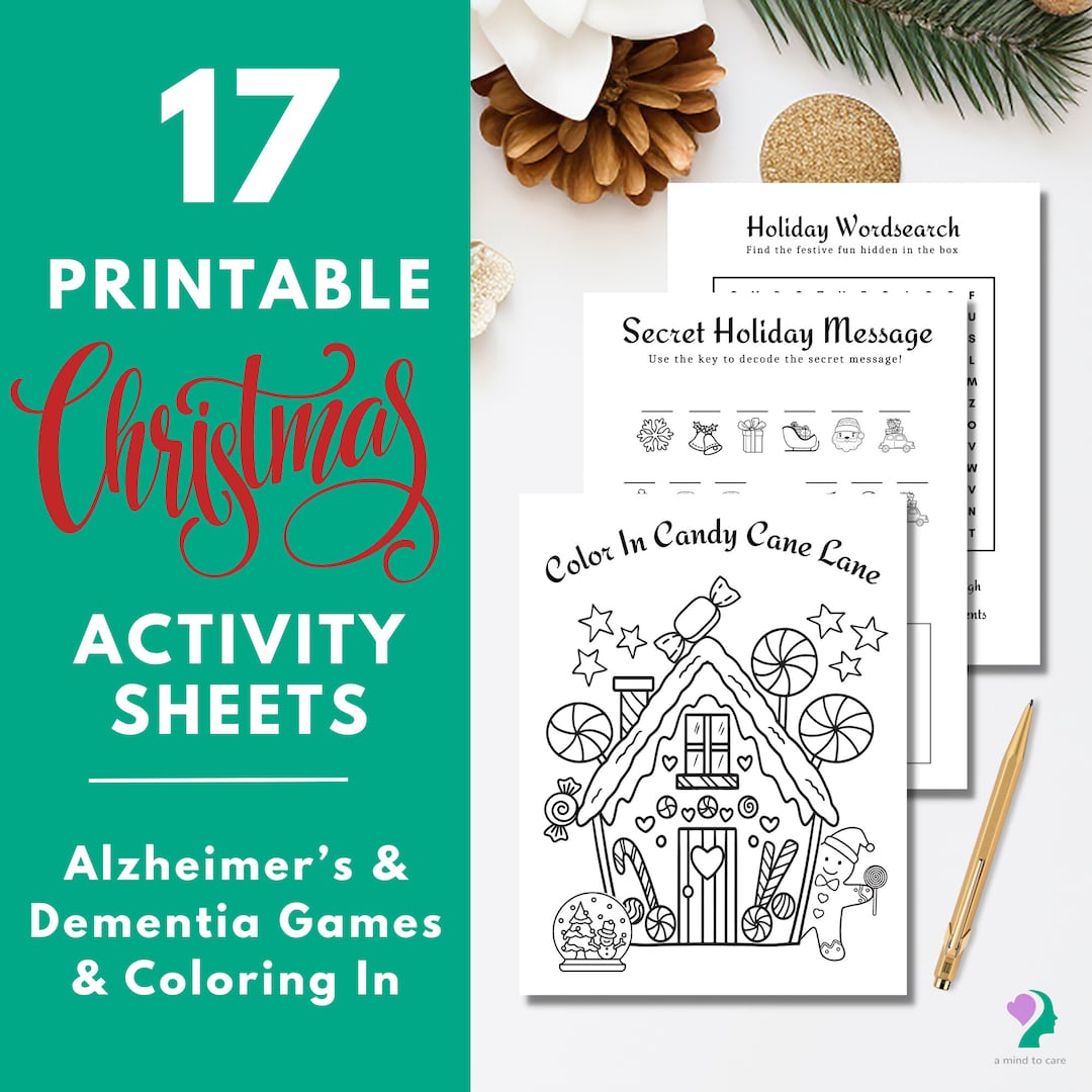 Christmas Activity Sheets: Dementia & Alzheimer's Games (digital ...