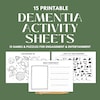 Printable Activity Sheets | Alzheimer's & Dementia Care | Senior Games ...