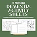 Printable Activity Sheets | Alzheimer's & Dementia Care | Senior Games ...