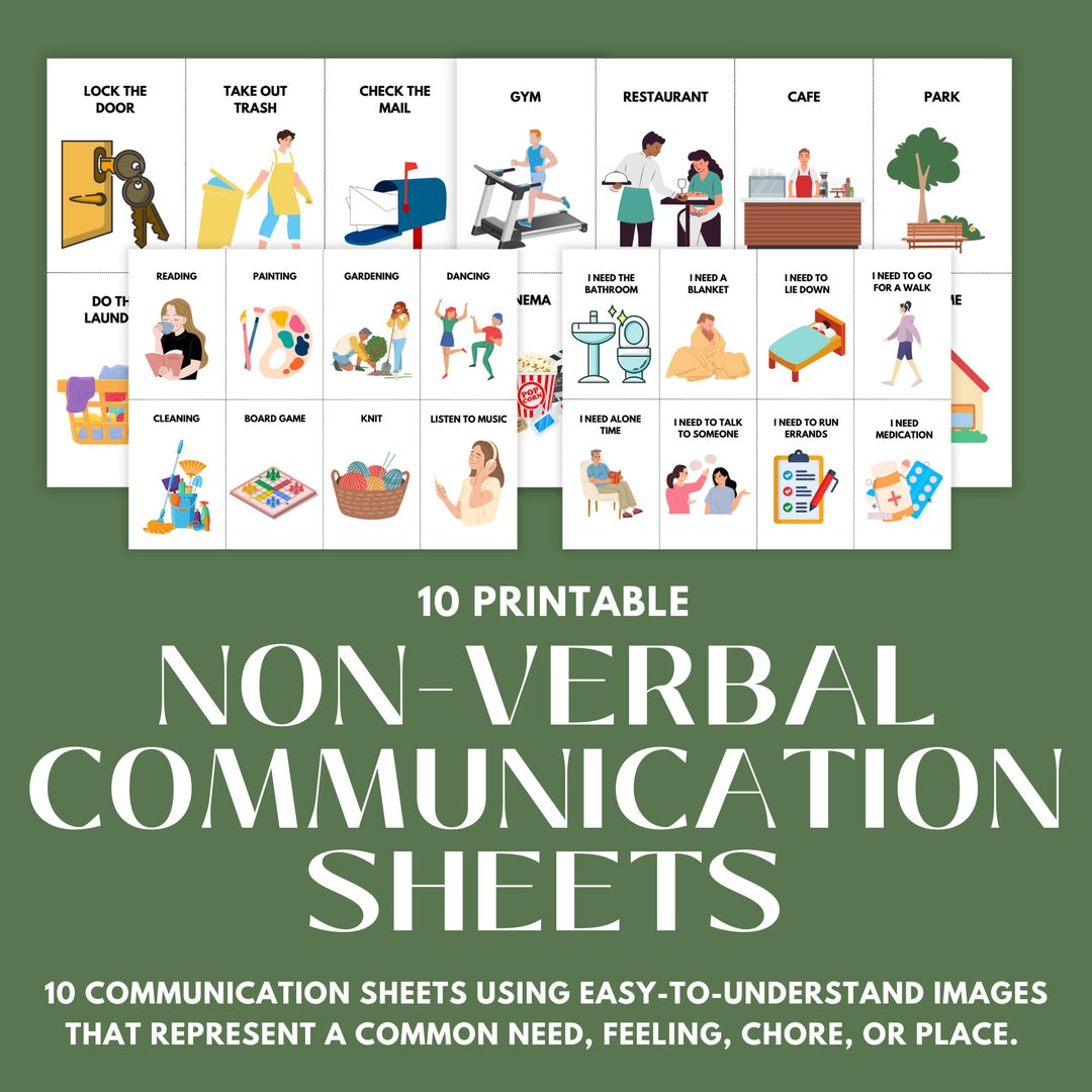 Non-verbal Communication Cards: Emotions, Needs, Activities (PDF) - Etsy