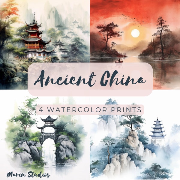 Chinese Watercolor - Etsy