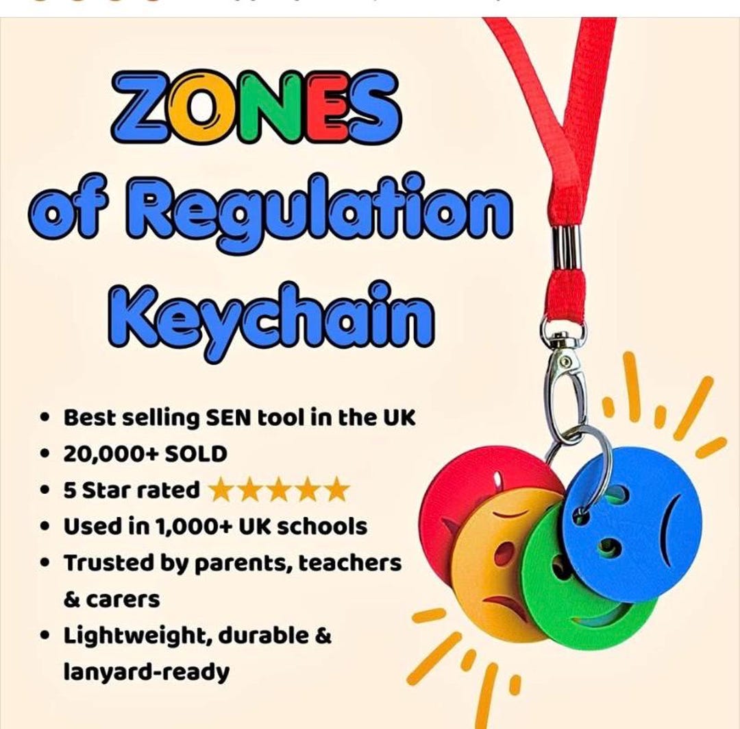 Emotional Check in Key Fob Keyring, Zones of Regulation for Children ...