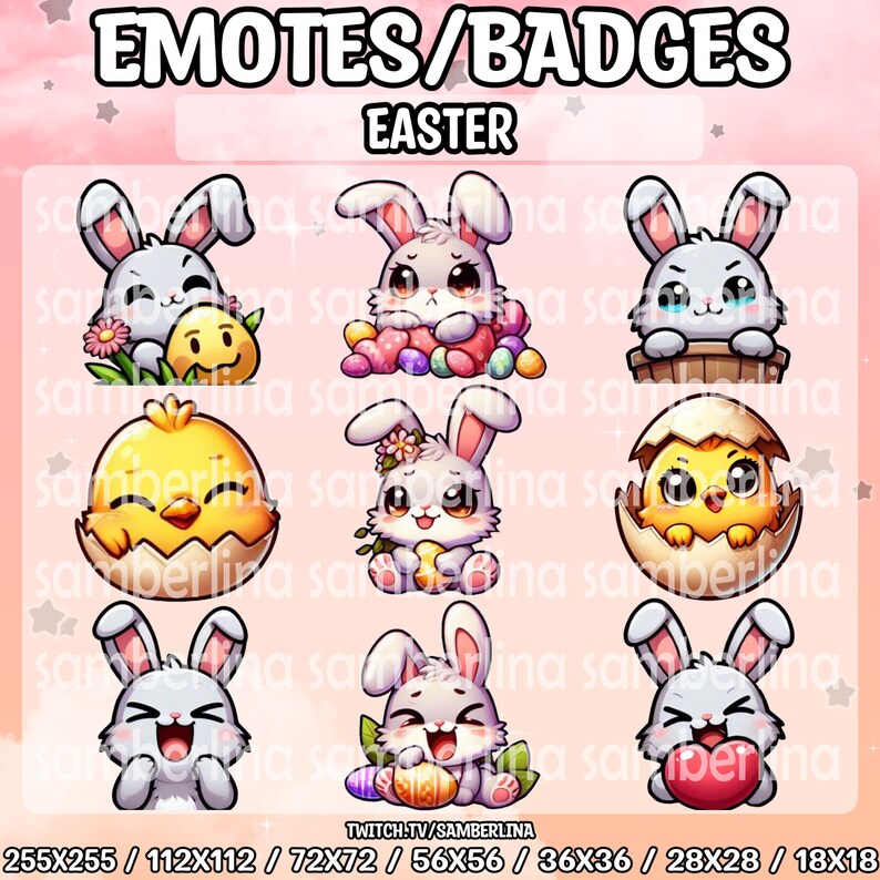 9 Easter Emotes/badges Bundle Pack - Twitch, Youtube, Discord, Tiktok ...