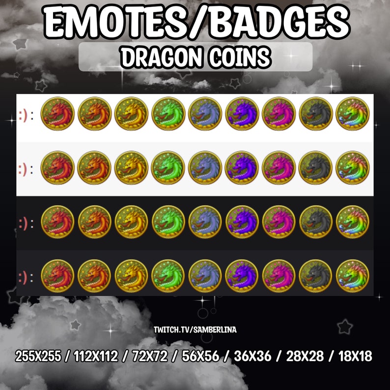 9 Dragon Coin Emotes/badges Bundle Pack 3 - Twitch, Youtube, Discord ...
