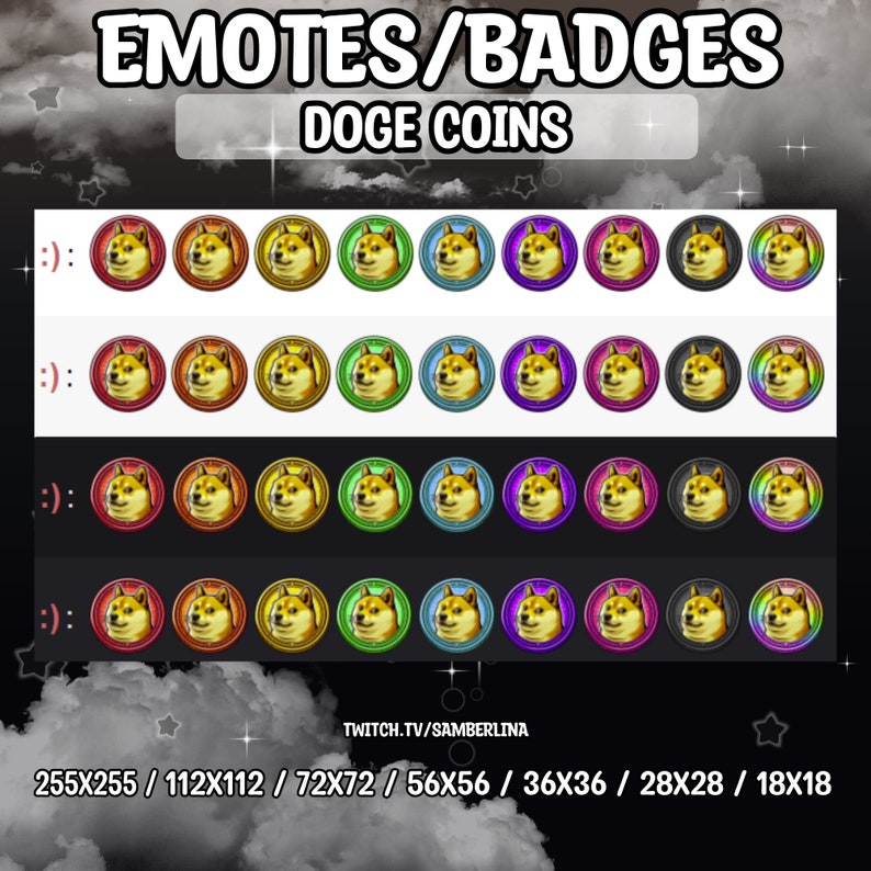 9 Doge Coin Meme Emotes/badges Bundle Pack 1 - Twitch, Youtube, Discord ...
