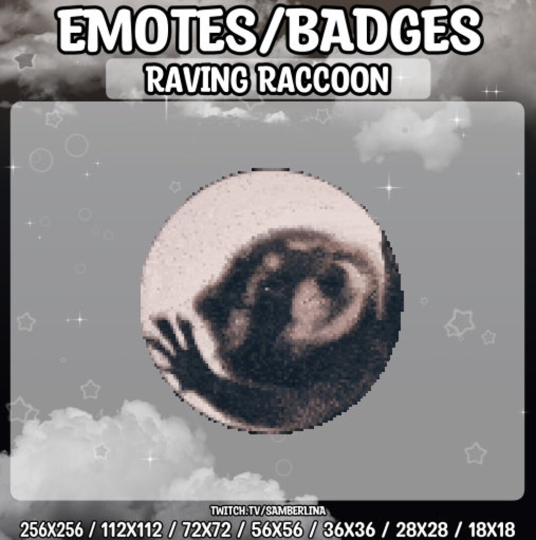 Raving Raccoon Animated Emote/badge Bundle Pack - Twitch, Youtube ...
