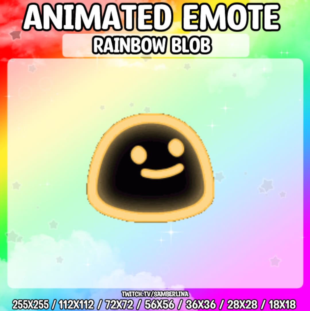 Rainbow Blob Animated Emote Pack - Twitch, Youtube, Discord, Tiktok | Cute Chibi Cartoon ...