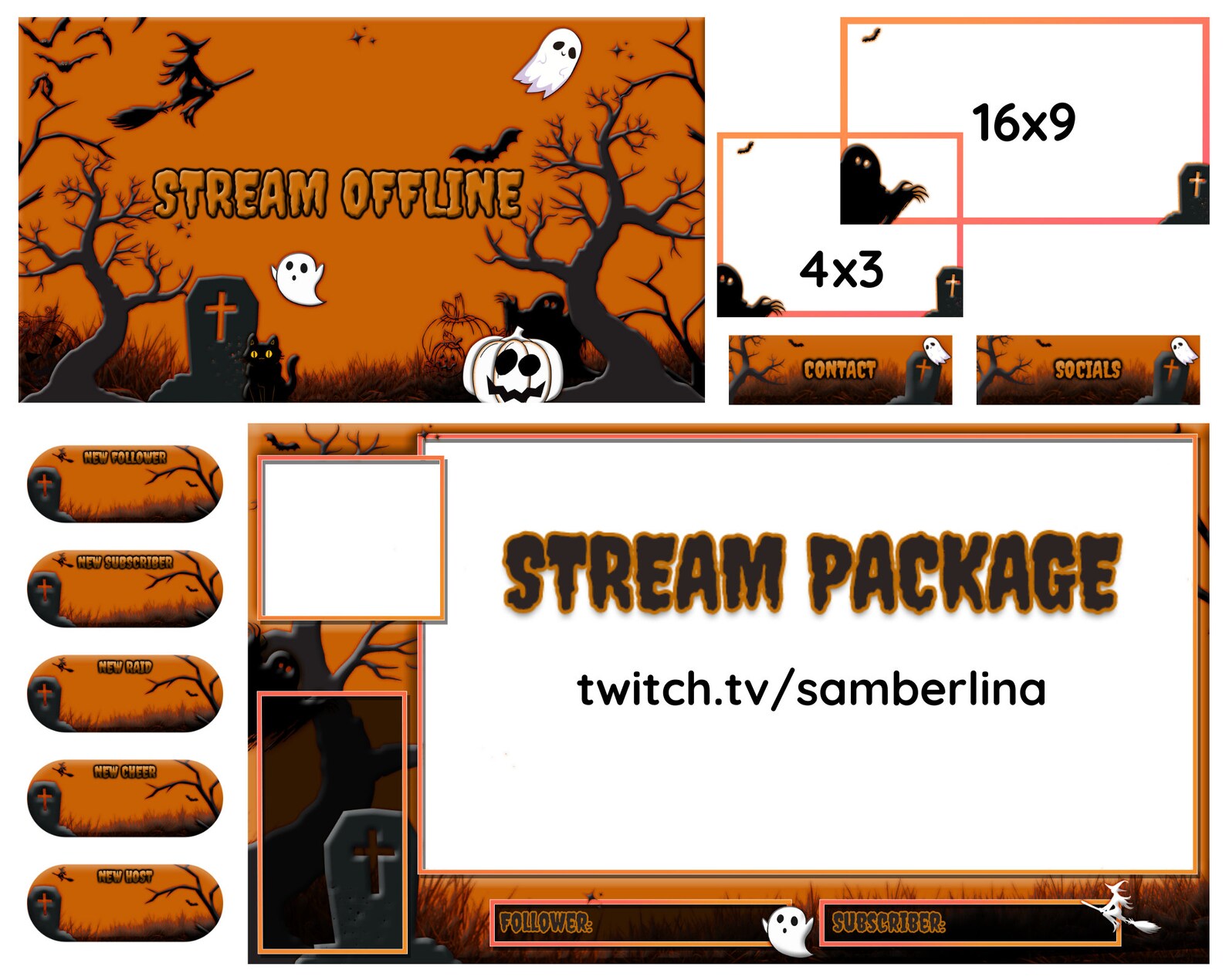 Halloween Stream Overlay Package | Stream Overlay Package | Twitch ...