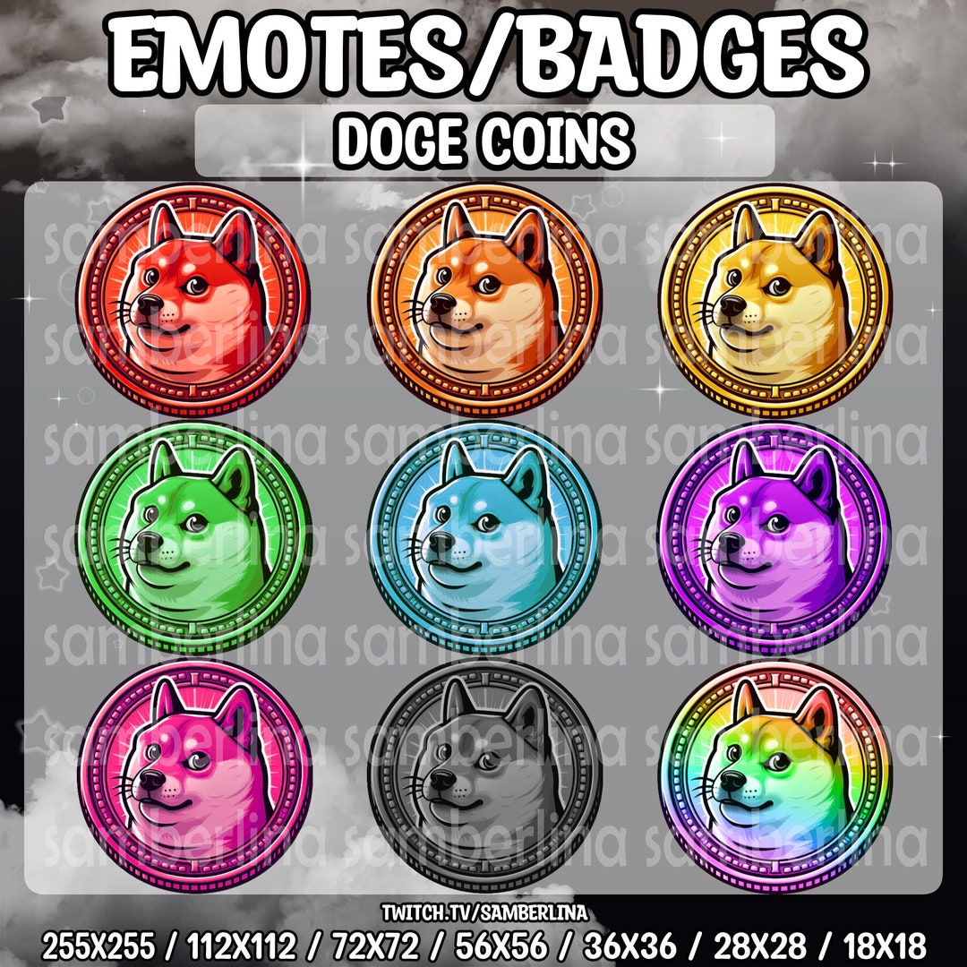 9 Doge Coin Meme Emotes/badges Bundle Pack 2 - Twitch, Youtube, Discord ...