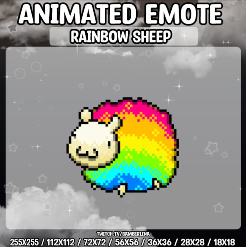 Rainbow Sheep Animated Emote Pack - Twitch, Youtube, Discord, Tiktok ...