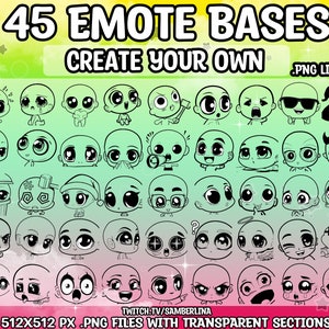45 DIY Emote Bases - Twitch, Youtube, Discord | Emote Templates | DIY ...
