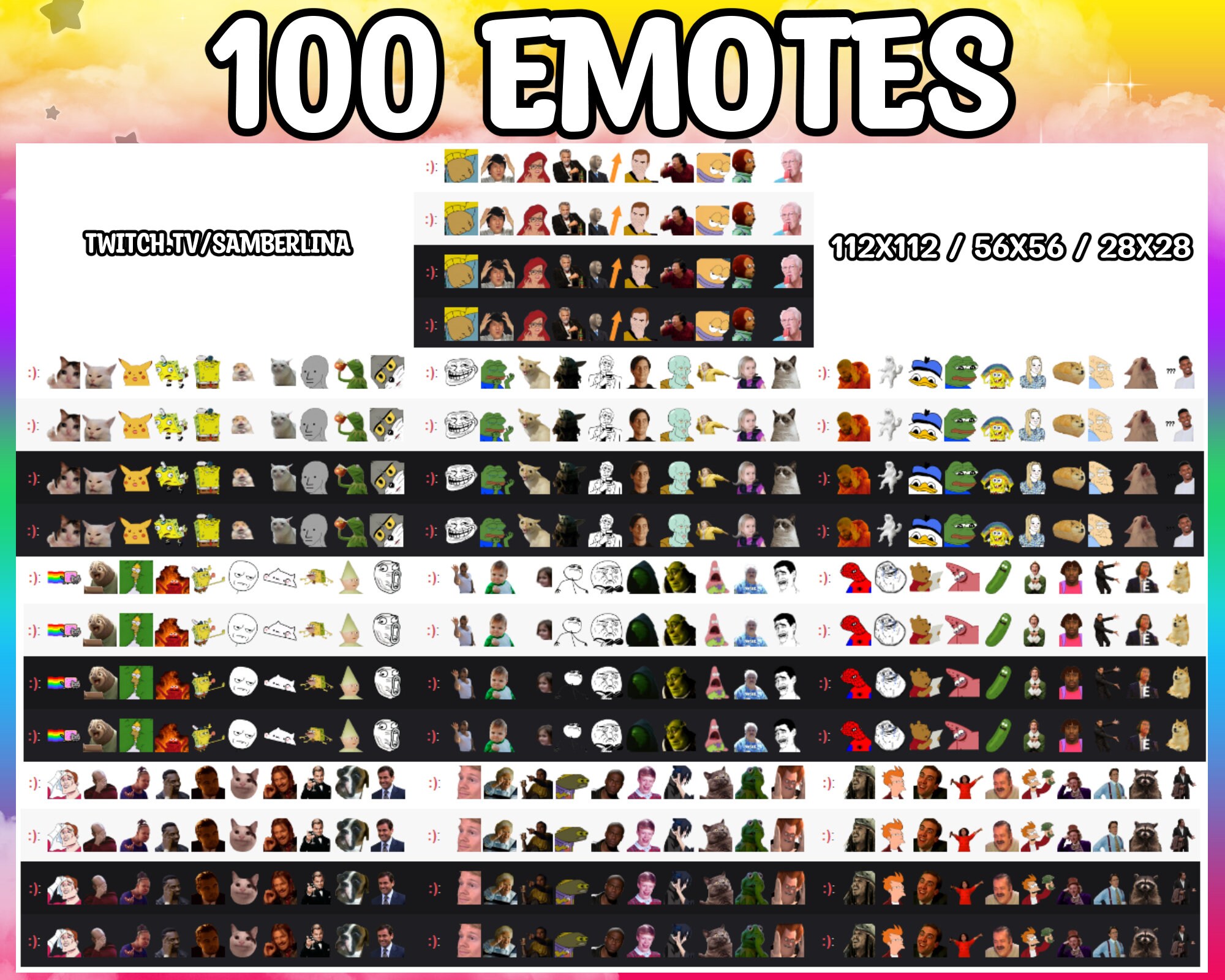 100 Meme Emote Pack Twitch Youtube Discord Emote Mega - Etsy Australia