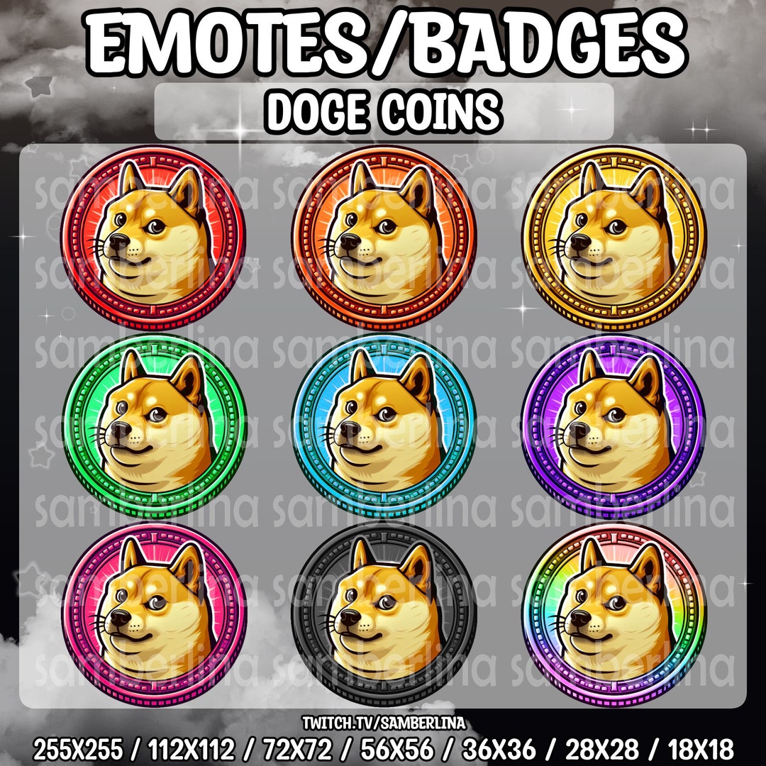 9 Doge Coin Meme Emotes/badges Bundle Pack 1 - Twitch, Youtube, Discord ...