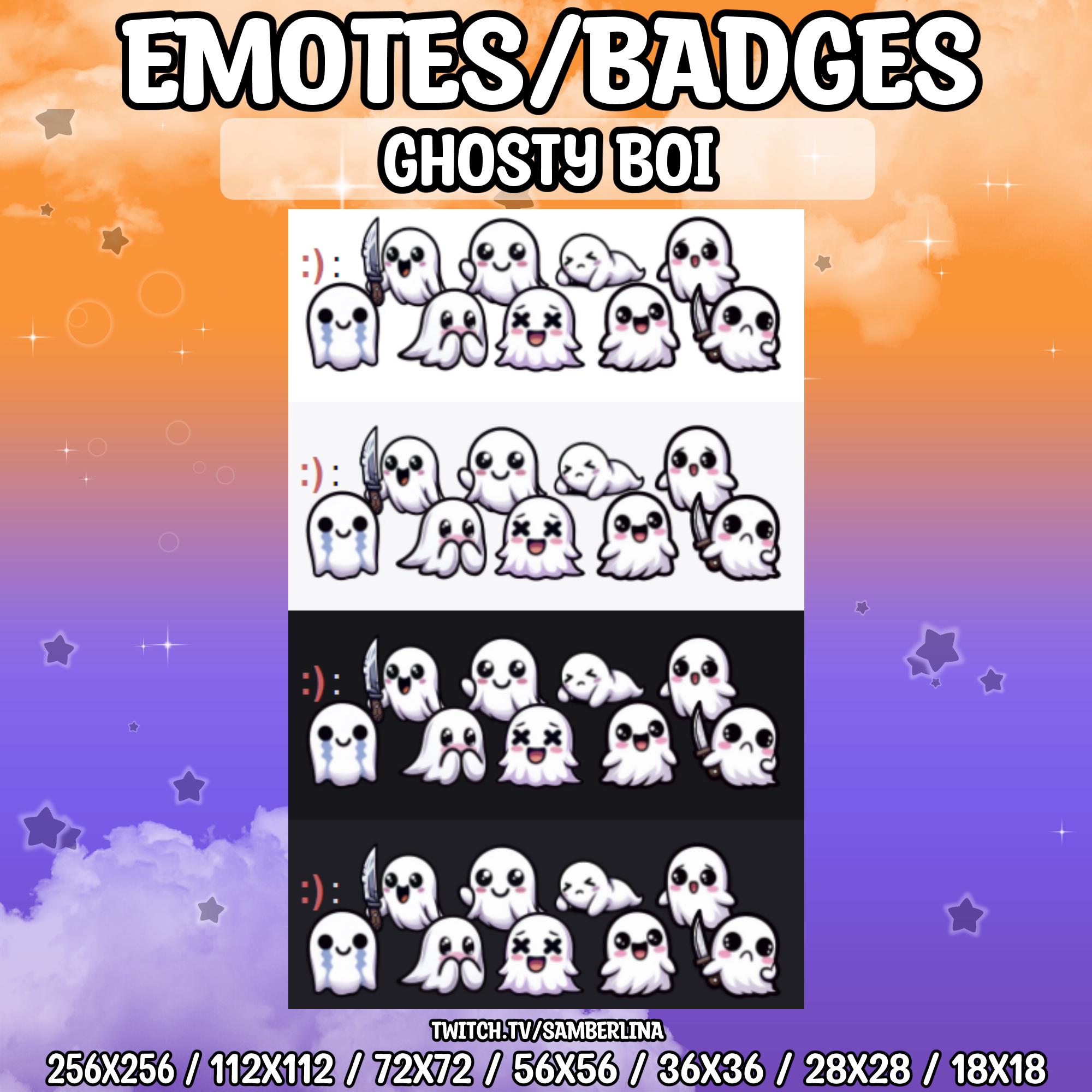 9 Ghosty Boi Emotes/badges Bundle Pack - Twitch, Youtube, Discord ...