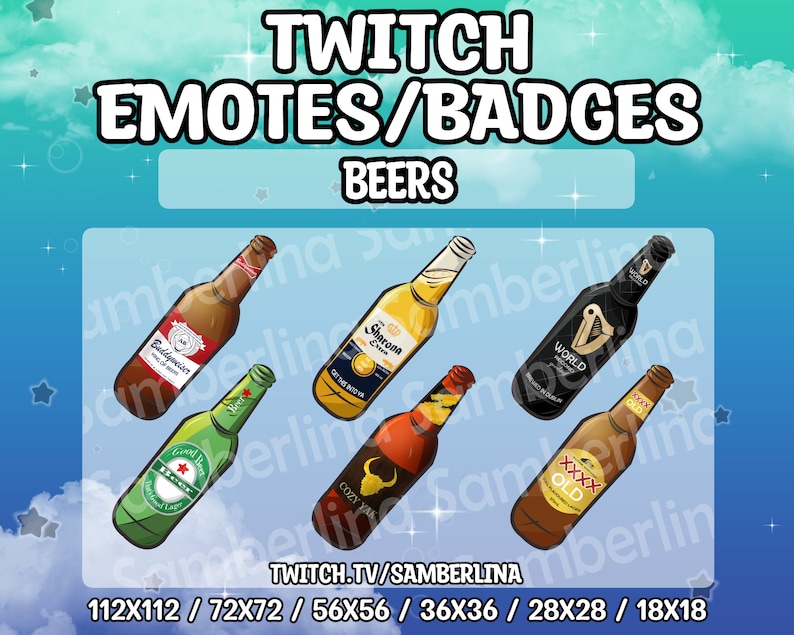 6 Beer Bottle Emotes/badges - Twitch, Youtube, Discord | Mega Emote ...