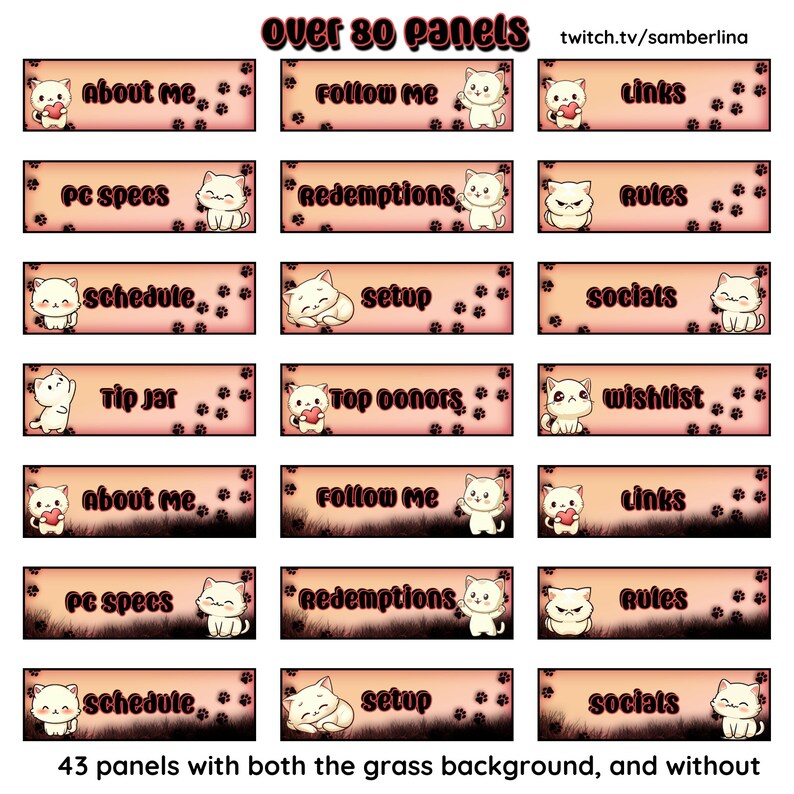 Cute Cat Stream Overlay Package Stream and Webcam Overlay Package ...