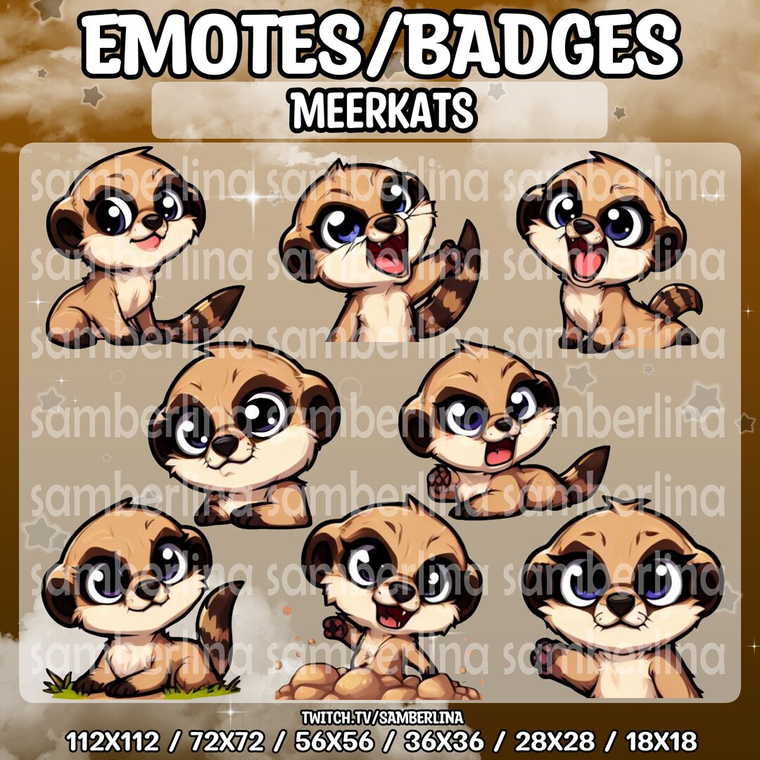 8 Meerkat Emotes/badges Bundle Pack Twitch Youtube Discord - Etsy