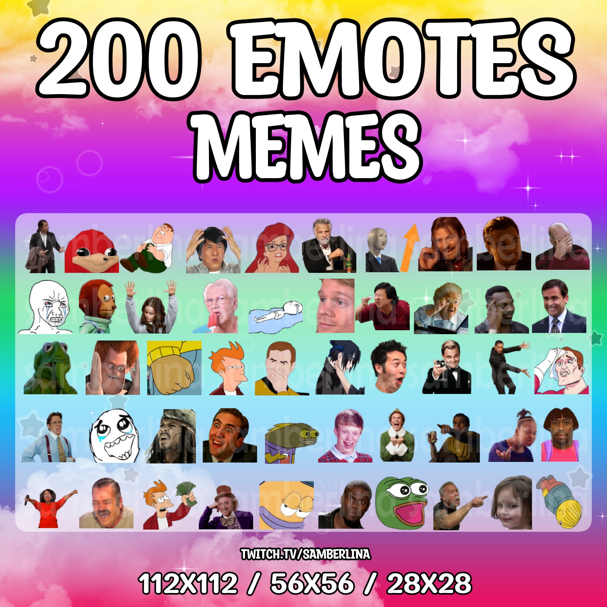 200 Meme Emote Pack Twitch Youtube Discord Emote Mega - Etsy Canada