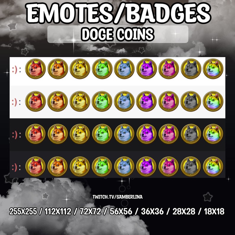 9 Doge Coin Meme Emotes/badges Bundle Pack 3 - Twitch, Youtube, Discord ...