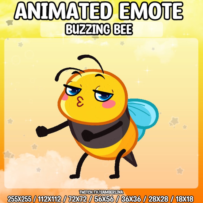 Saucy Buzzing Bee Animated Emote Pack - Twitch, Youtube, Discord ...