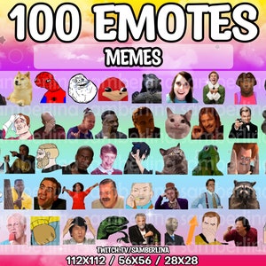 100 Meme Emote Pack - Twitch, Youtube, Discord | Emote Mega Bundle Pack ...