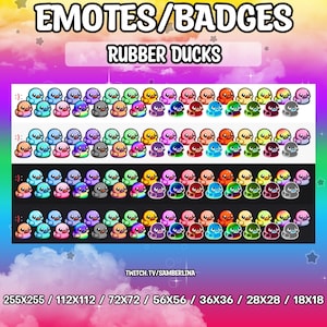 30 Coloured Rubber Duck Emotes/badges Bundle Pack - Twitch, Youtube ...