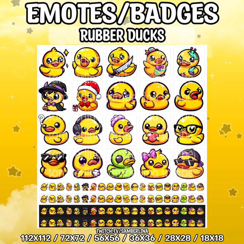 20 Rubber Duck Emotes/badges Bundle Pack Twitch Youtube - Etsy