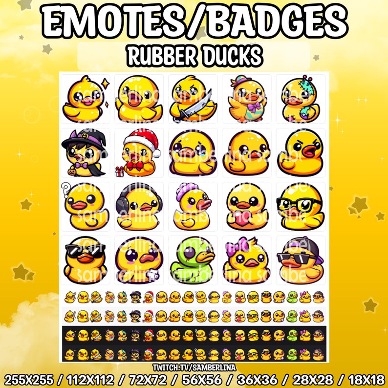 20 Rubber Duck Emotes/badges Bundle Pack - Twitch, Youtube, Discord ...