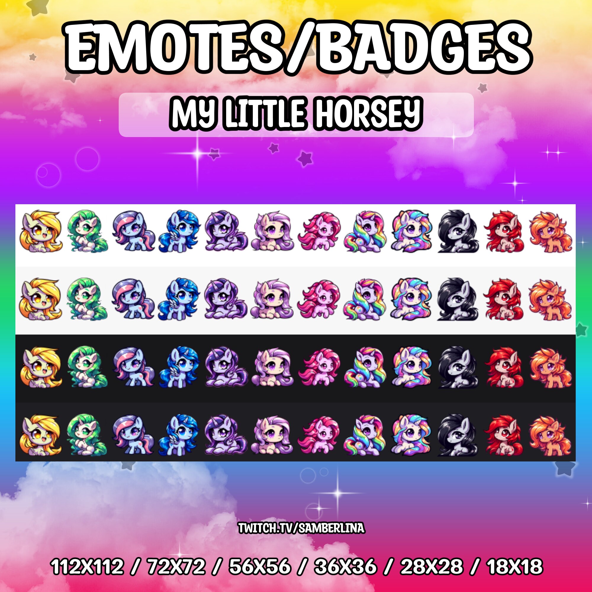 12 My Little Horsey Emotes/badges Bundle Pack Twitch - Etsy