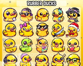 30 Coloured Rubber Duck Emotes/badges Bundle Pack - Twitch, Youtube ...