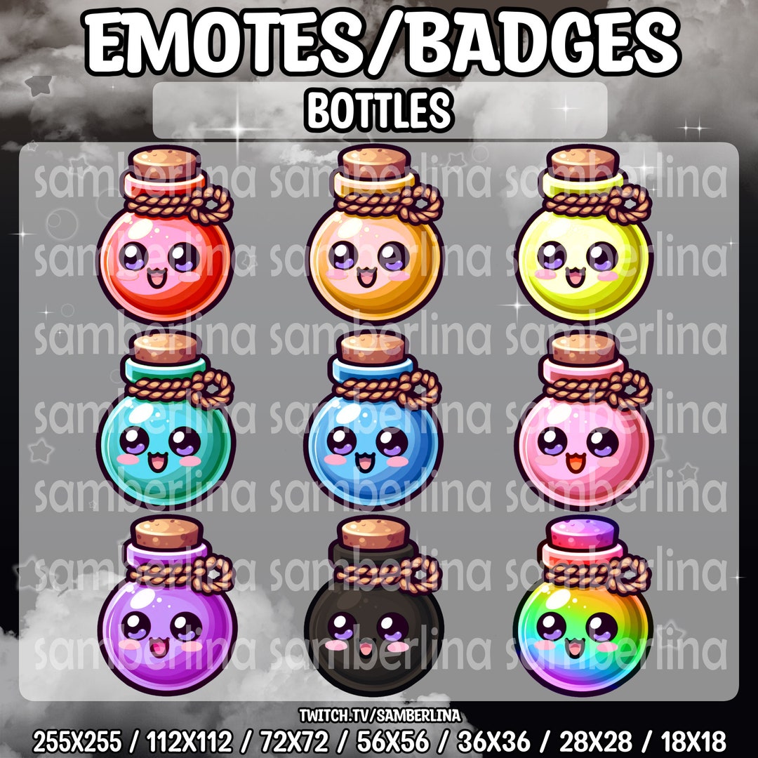 9 Bottle Emotes/badges Bundle Pack - Twitch, Youtube, Discord, Tiktok ...
