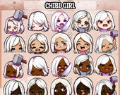 10 Chibi Girl Emotes/badges Bundle Pack Twitch Youtube - Etsy