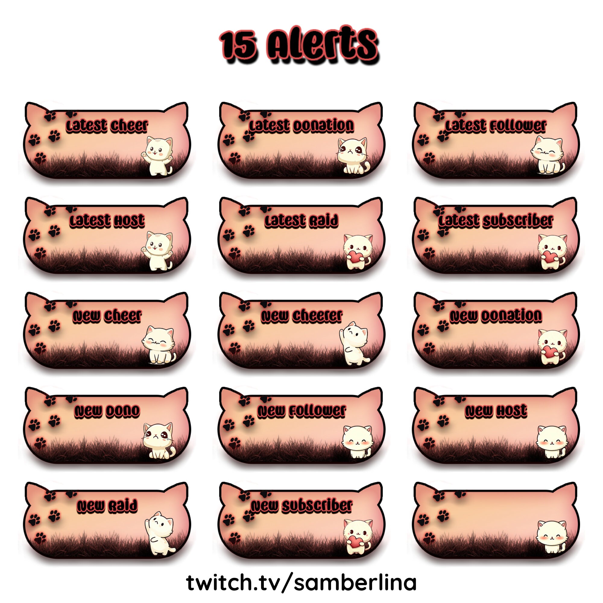 Cute Cat Stream Overlay Package Stream and Webcam Overlay Package ...