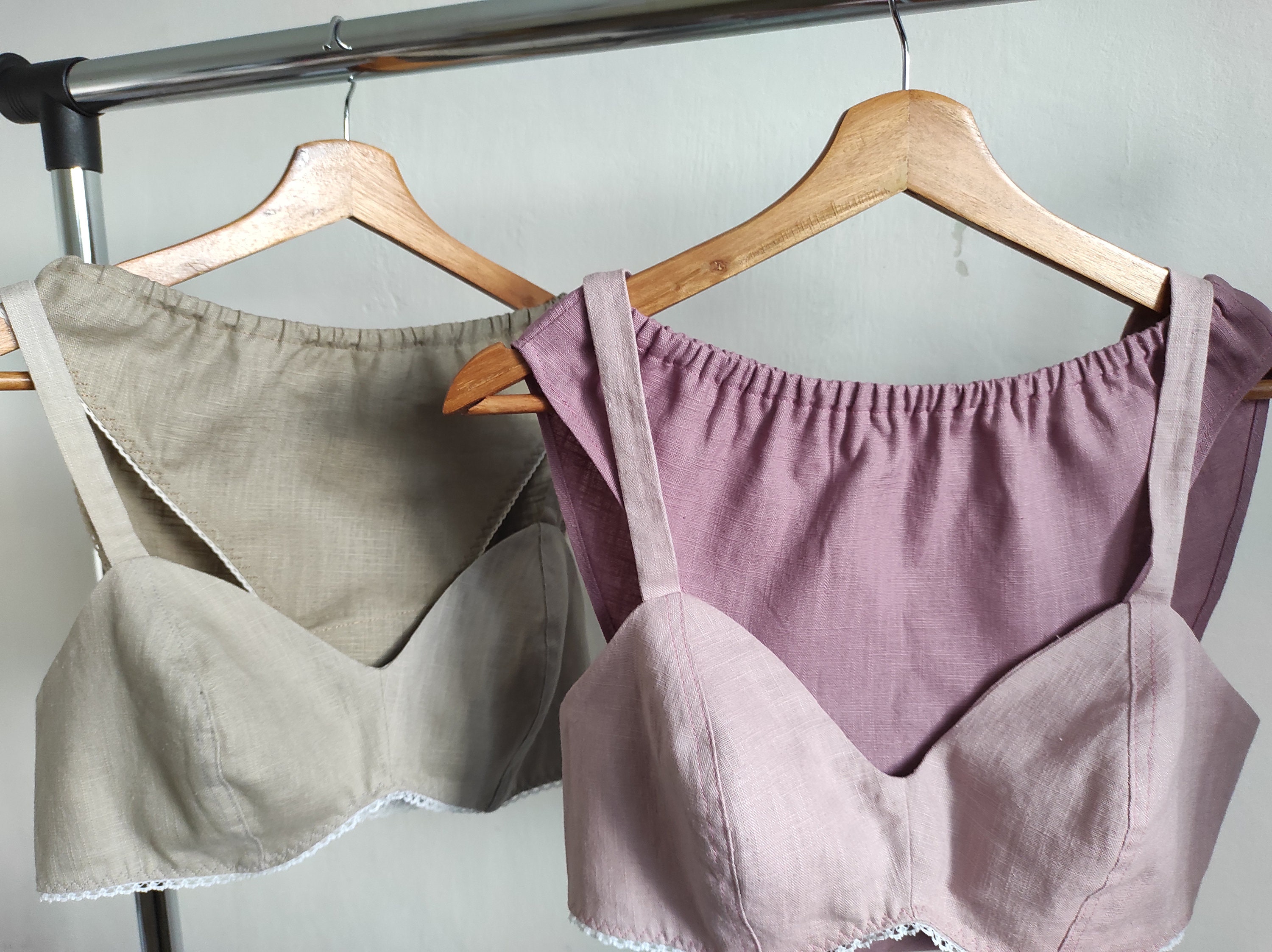 Delicate and Very Comfortable Home Bra /linen Bras / Linen Home Wear ...