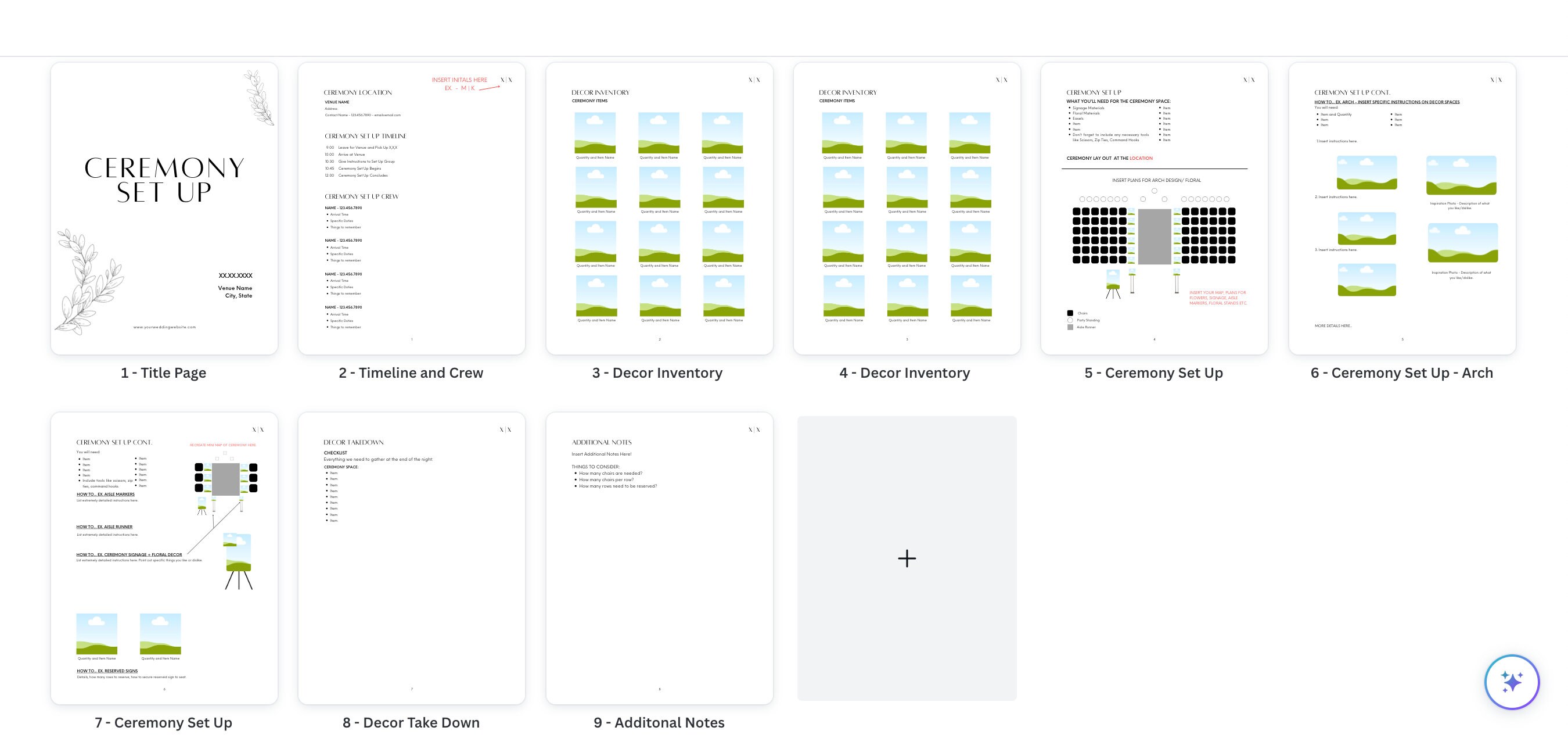 Wedding Ceremony Set up Planner - Canva Template - Wedding Binder - Etsy